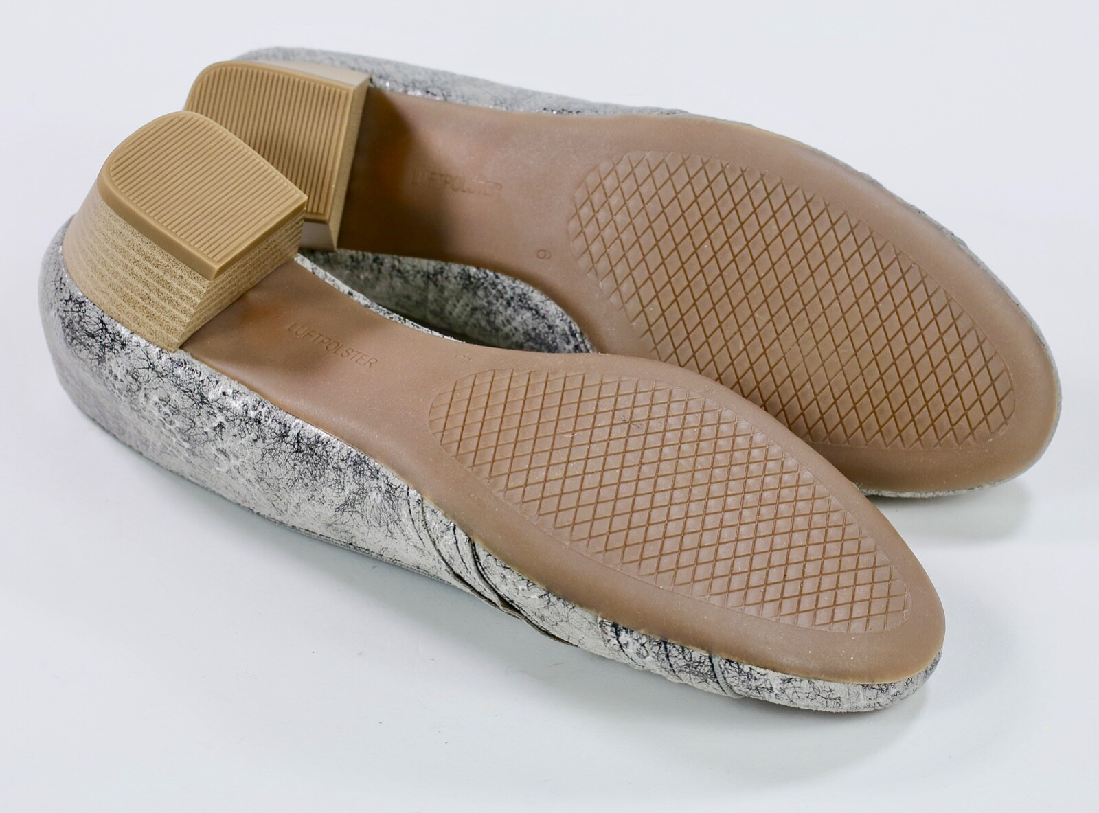 Germany ARA Nizza Black & Silver Leather pumps heel shoes US Sz 9 ...