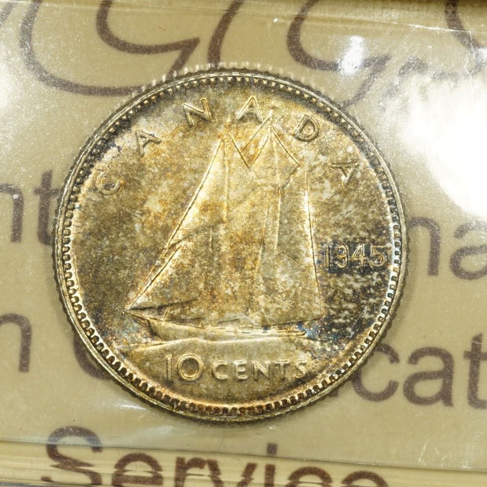 Canada 1945 10 Cents MS65 ICCS Beautifully Toned | eBay