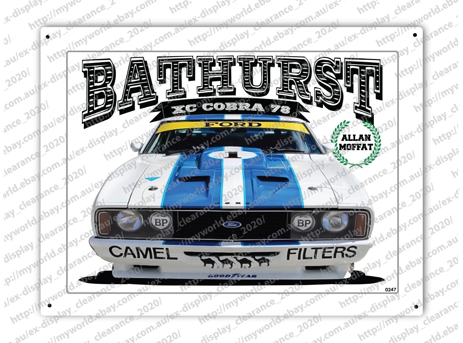 TIN SIGN #0246 BATHURST 1978 ALLAN MOFFAT XC COBRA MEMORABILIA ...