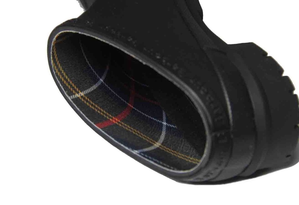Barbour Quinn Clogs Welly Shoes Black Tartan Plaid Lining Men's USA 8 ...
