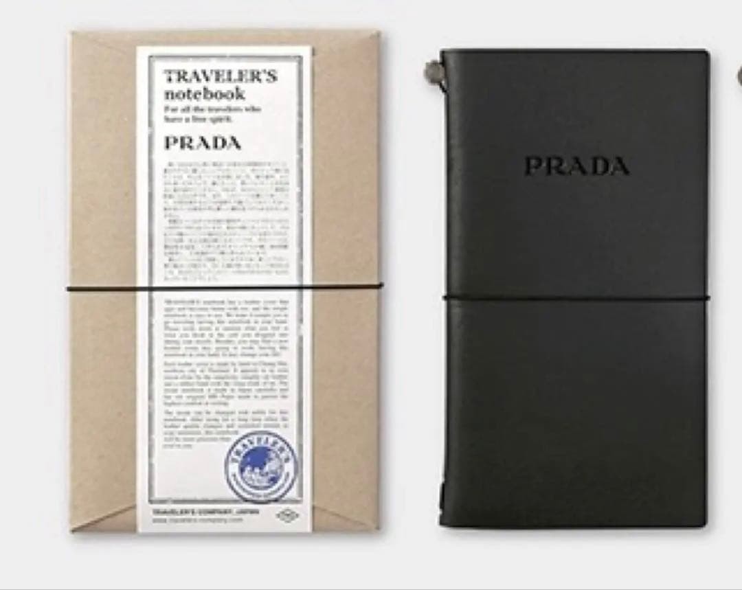 PRADA Traveler's Notebook Black Leather Cover Regular Size New | eBay