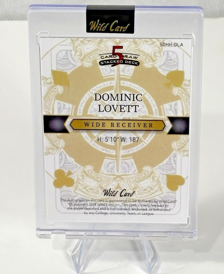 Wild Card 2024 Dominic Lovett 1/1 Auto 5 Card Draw Rainbow Donut SDHH ...