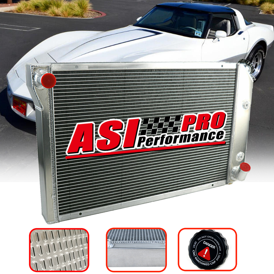 4 Row Aluminum Radiator For 1977-1982 Chevrolet Corvette C3 5.7L 5.0L ...