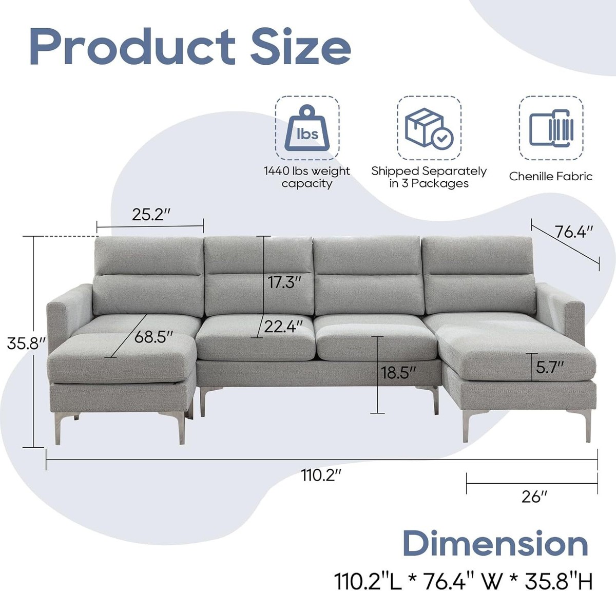 Standard Sectional Sofa Sizes And S - Infoupdate.org