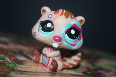 {Littlest Pet Shop} LPS #2134 TATTOOS Tattoo BEAVER Aqua Eyes 2008 ...
