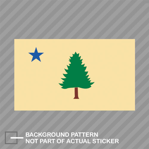 Vintage Maine State Flag Sticker Decal Vinyl tree and blue star | eBay