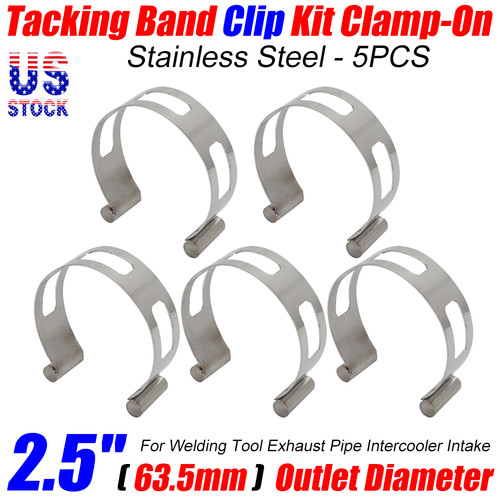 5pcs 2.5" Exhaust Pipe Tacking Band Clip Stainless Steel for welding ...