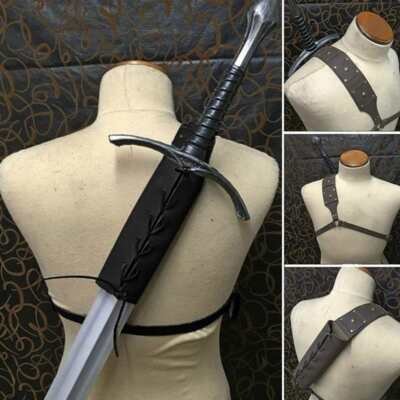Medieval Men Sword Shoulder Back Sheath Scabbard Holder Warrior ...