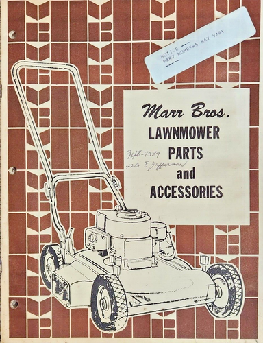 Marr Brothers Lawnmower Parts & Accessories Catalog - C1970's | eBay