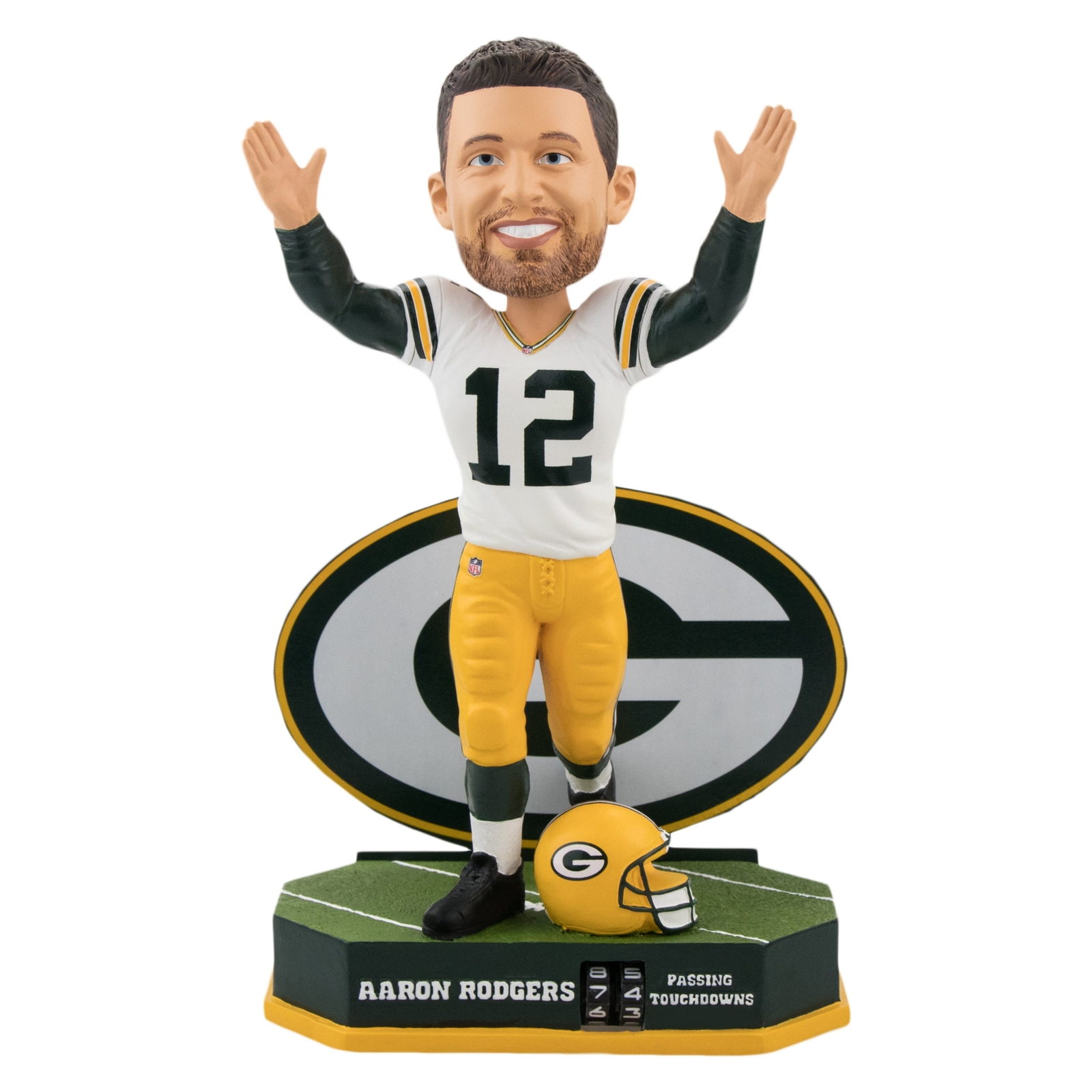 Aaron Rodgers Green Bay Packers Passing Touchdown Tracker Bobblehead ...