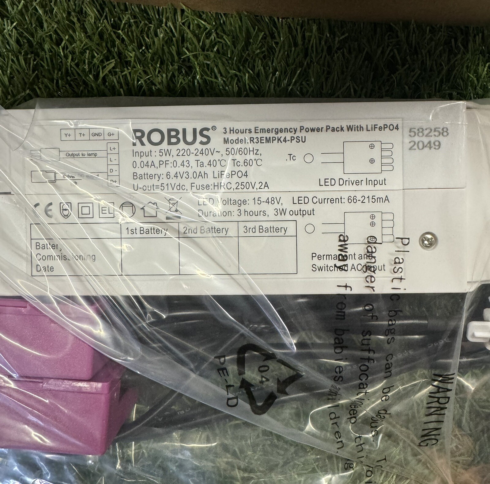 ROBUS R3EMPK4-PSU 3 Hour Emergency Pack with LIFePO4 battery c/w Swift ...