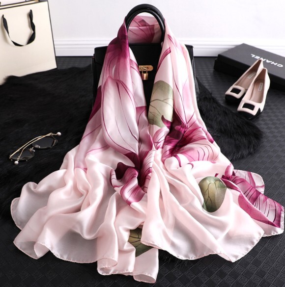 edel Halstuch Seide 180x90 orange Seidenschal Seidentuch Tuch ...