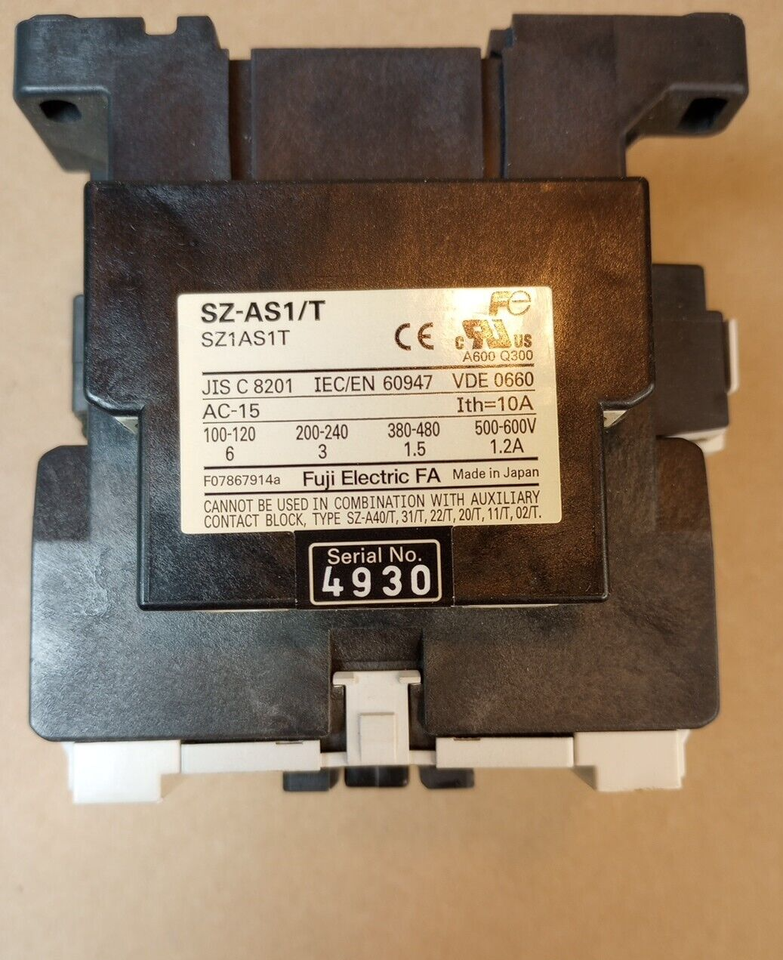 FUJI ELECTRIC SC-E1 CONTACTOR 110-120V 60hz COIL With (2) SZ-AS1/T | eBay