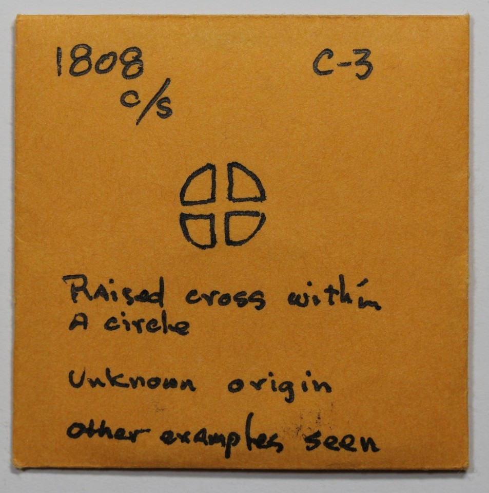 1808 Draped Bust Half Cent, C-3, raised cross within circle counterstamp | eBay