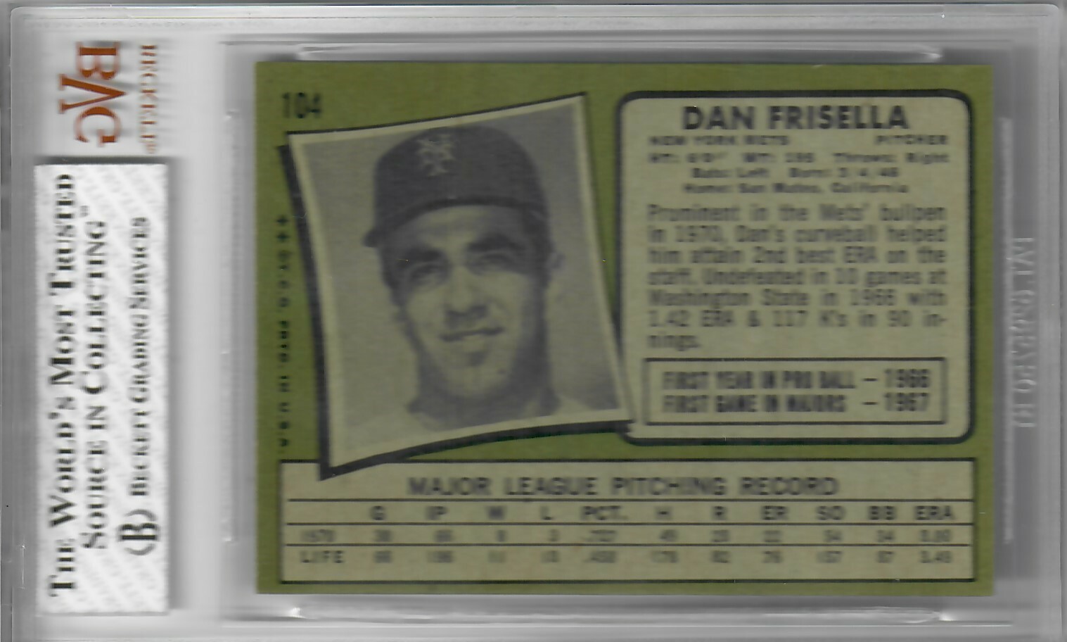 1971 Topps #104 Dan Frisella BVG 8 NM-MT | eBay