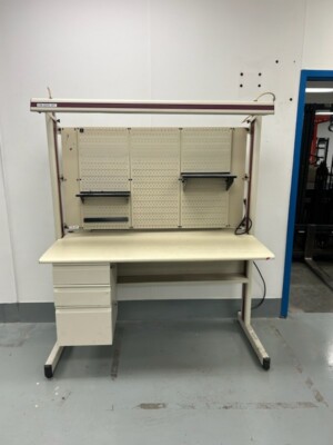 WALL CONTROL LIGHTED LAMINATED TOP WORK STATION BENCH TABLE 61" 30" 73 ...