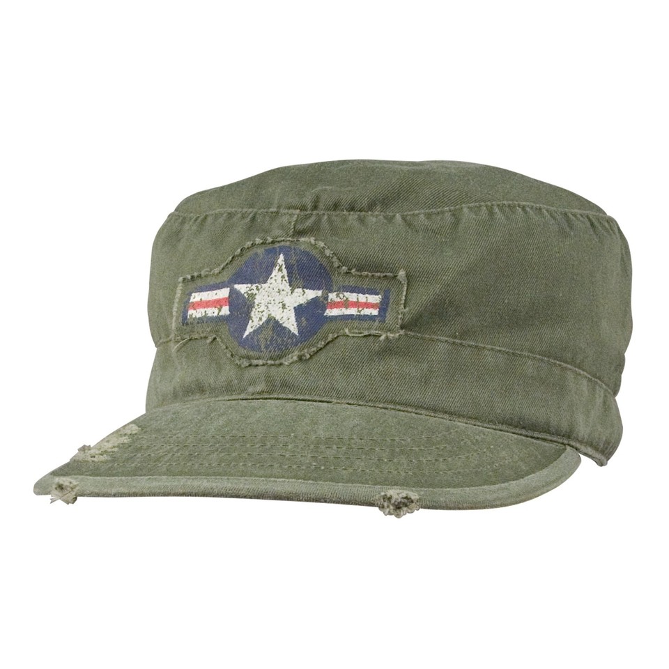 Vintage Military Fatigue Caps - Olive Drab Air Corp & Red Star Hats XS ...