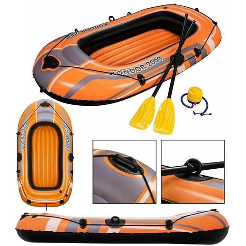 Bestway Kondor 2000 Hydro-Force Inflatable Raft Set Beach Boat w/Oar ...