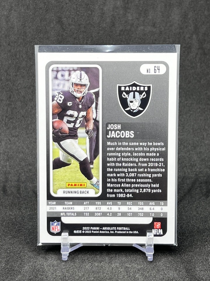JOSH JACOBS 2022 Panini Absolute Kyler Holo Base 100pt Card RAIDERS | eBay
