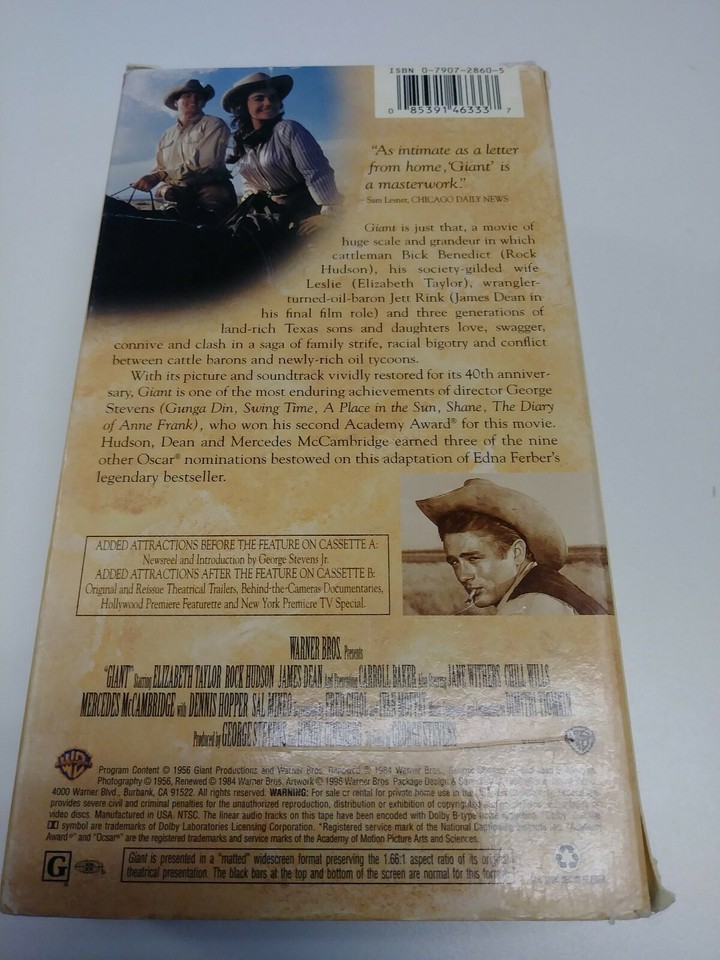 Giant VHS, 1996, 2-Tape Set, 2-Pack Letterboxed 40th Anniversary ...