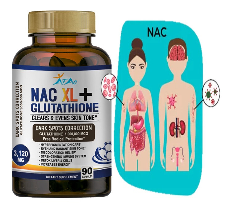 NAC N-Acetyl-Cysteine (NAC) 3120 mg 90 caps Immune System Function no ...