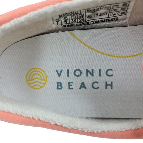 Vionic Beach Marshall Coral Pink Washable Canvas Slip-on Shoes Size 7 ...