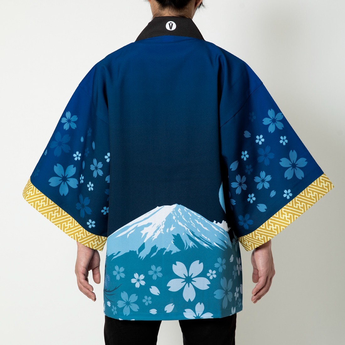 Happi. Tokyo Blue Mt Fuji Japan Traditional Kimono Coat Jacket Male ...