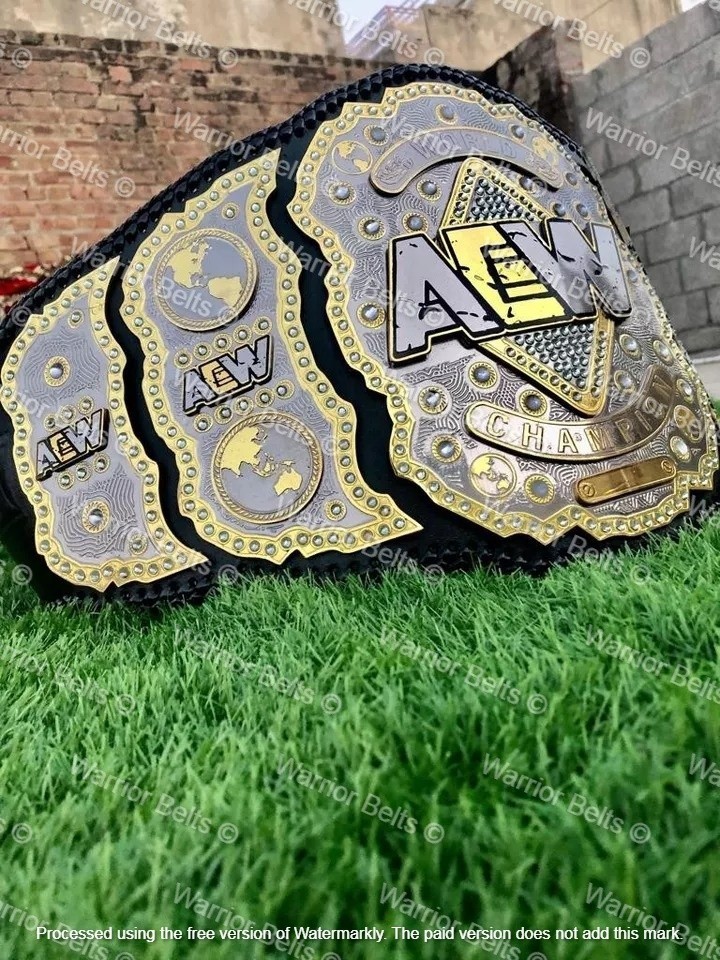 AEW World Championship Replica Wrestling Belt Metal Plates Adult Size ...