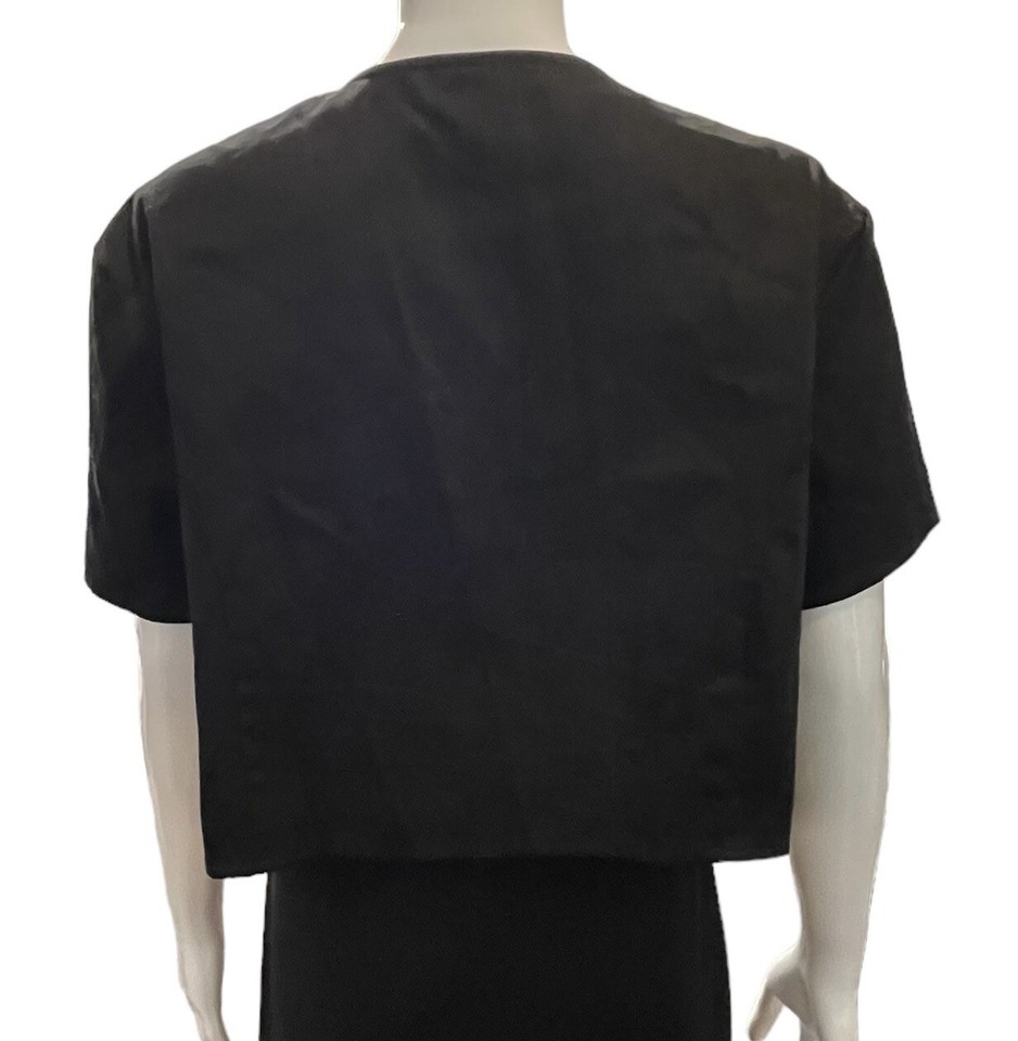 Dress Barn Womens Sz 20 Black Open Front Bolero Shrug Cardigan Pleated ...