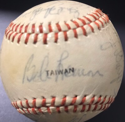 Bob Lemon 1972 Kansas City Royals Team Signed Ball 24 Signatures Cookie ...