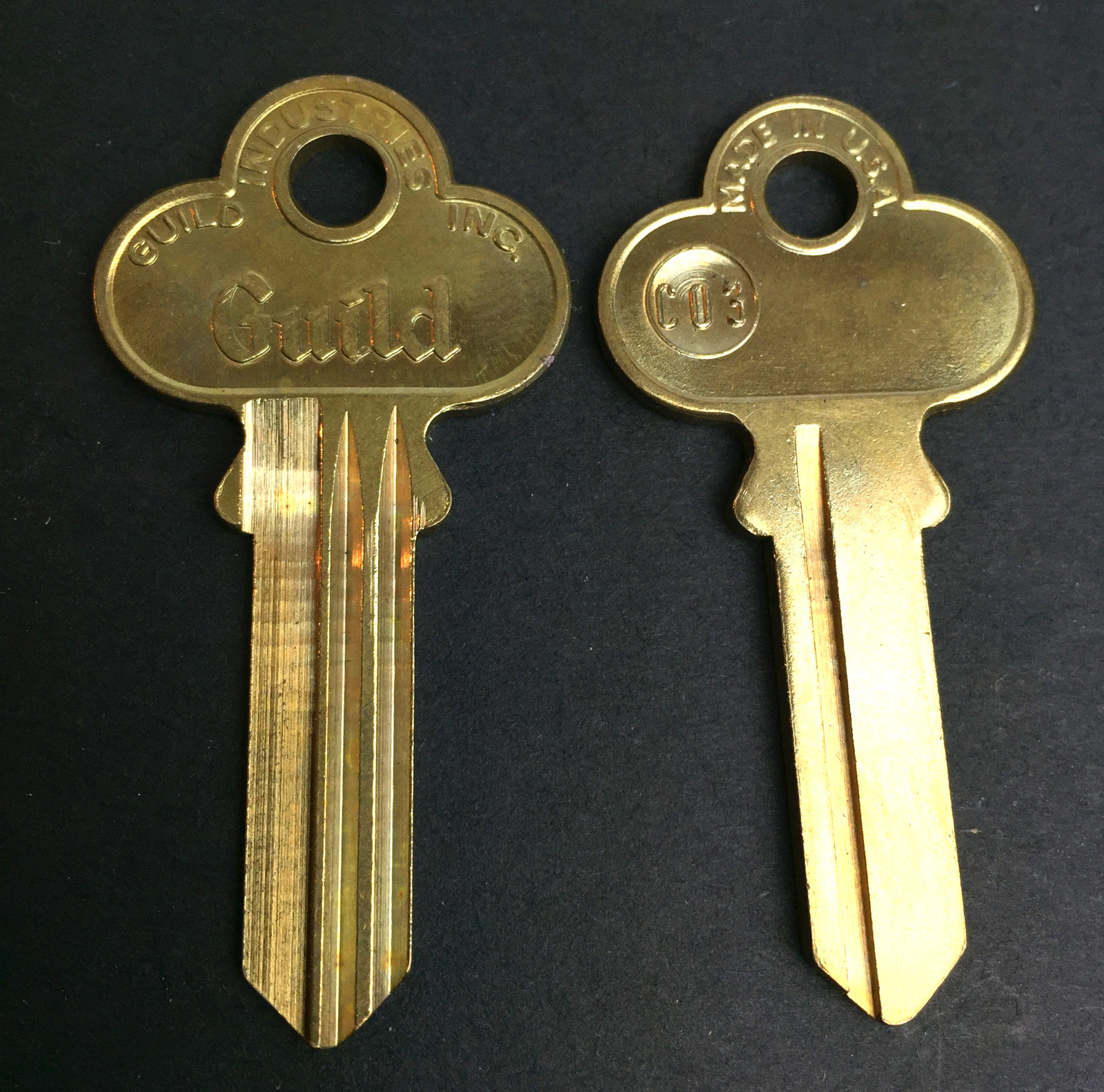 VTG Lot of 2 Guild C03 Metal Key Blanks Uncut Keys Made USA | eBay