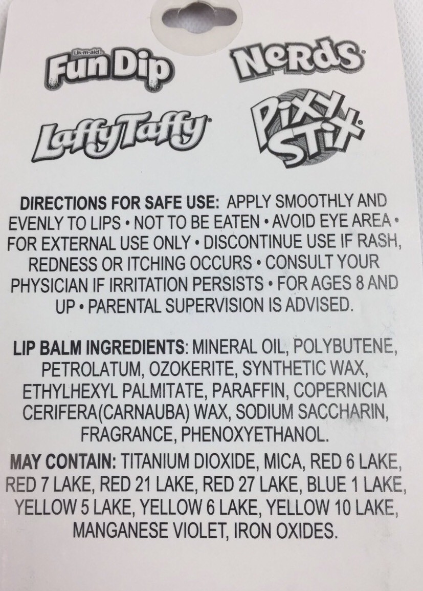 Set 8 Flavored Lip Balm Fun Dip Laffy Taffy Nerds Pixy Stix Cherry ...
