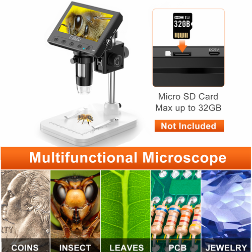 Elikliv 1000X Digital Microscope 4.3'' LCD Screen PCB Repair Magnifier ...