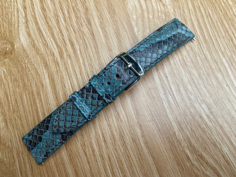 Size 22mm/20mm, Leather/Skin Snake Watch Strap Band Multi Color, Custom ...