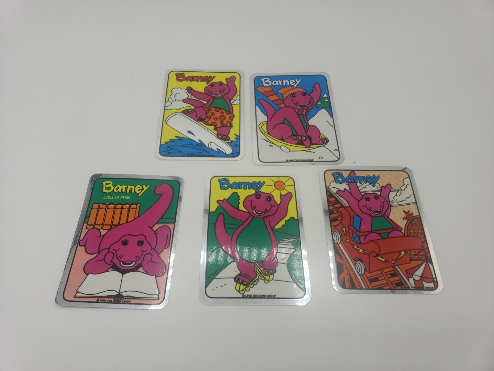 Vintage Stickers Lot of 5 BARNEY FOIL MYLAR Vending Machine Sticker VTG ...
