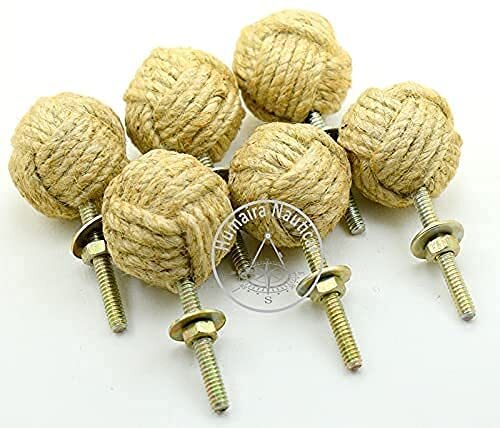 32MM Dia Set of 6 Jute Rope Cabinet knobs Nautical Decor | eBay