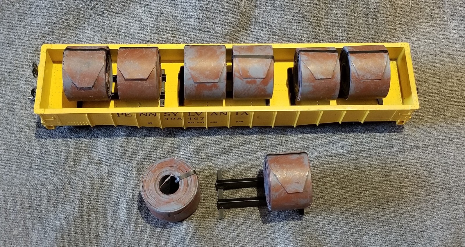 LMH 8711 Detail Part STEEL COIL Car Truck Load Hot Roll 8 Coils 60"x7 ...