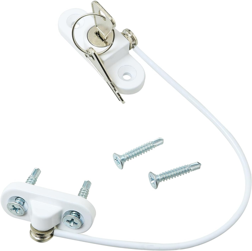 Casement Security Lock White Window Door Cable Ventilator Kid Lock ...