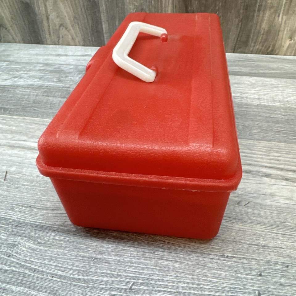Vintage Fish-N-Chum Red Tackle Box 2 Tray Really Nifty Old Fishing ...