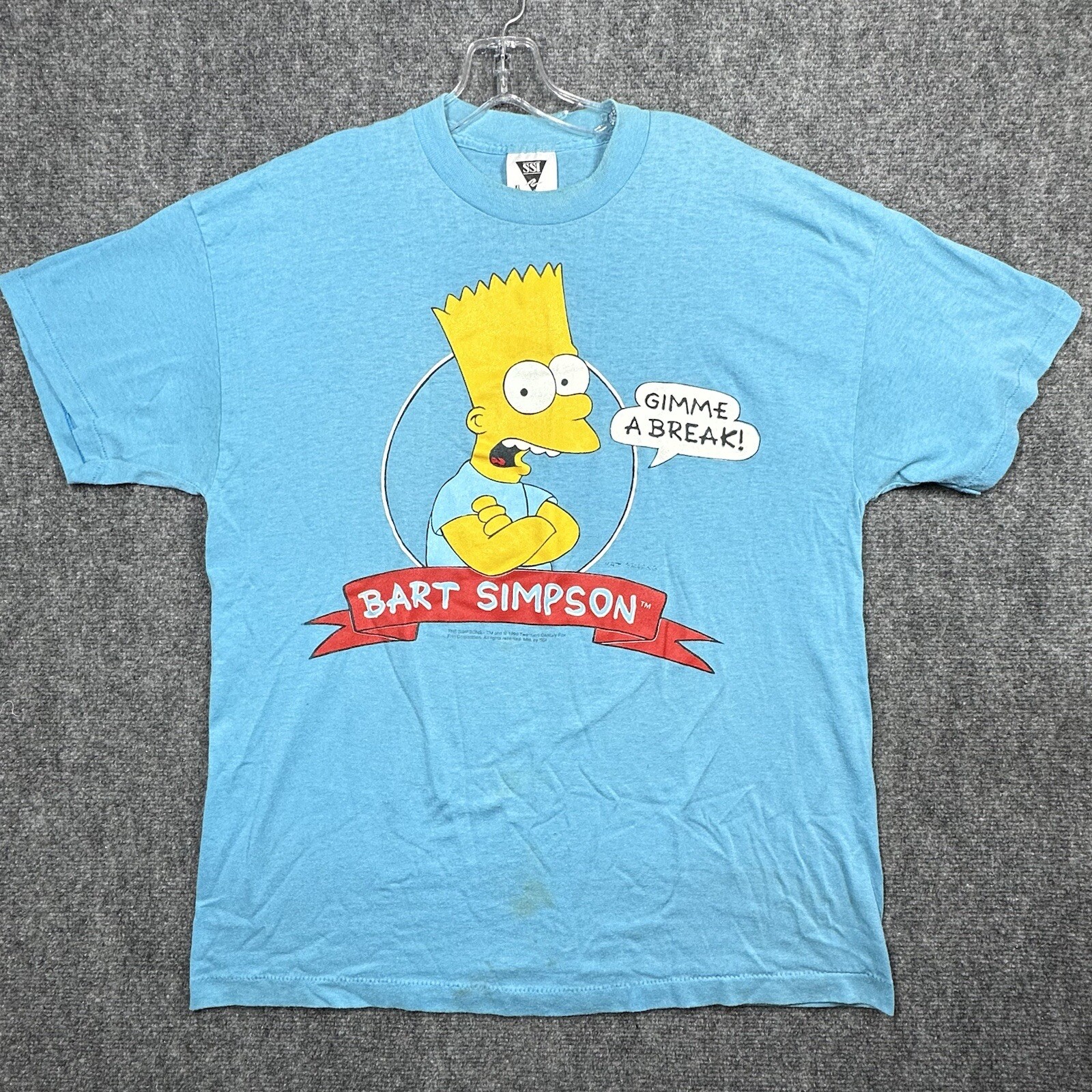 Vintage 1990 Single Stitch Blue The Simpsons Bart Sim… - Gem