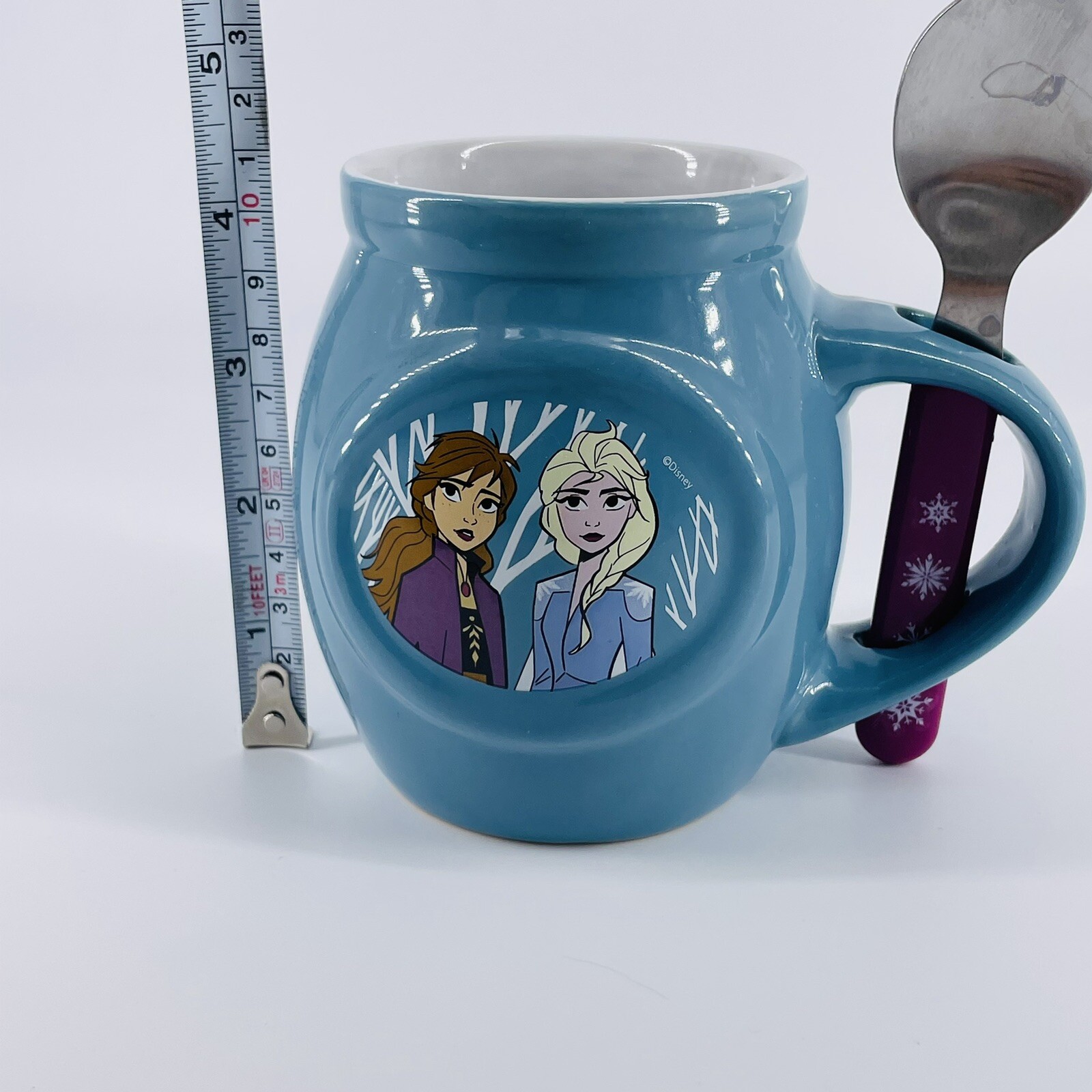 Disney 2019 Frozen 2 Elsa & Anna Coffee Cup Mug with Spoon Holder VGC ...
