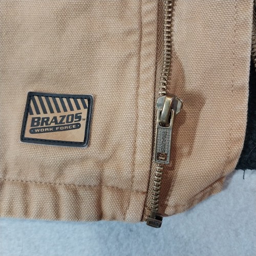 Brazos Work Force Gate Keeper Sherpa Lined Canvas Vest Size Large Brown ...