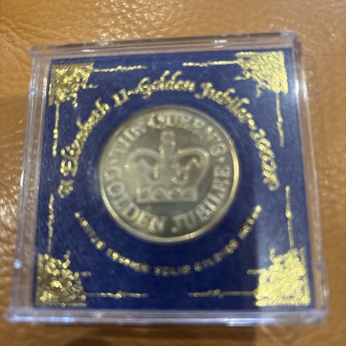 Queen Elizabeth II Golden Jubilee 2002 Commemorative Coin Solid Gilding ...
