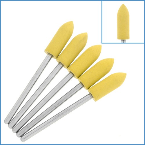 5pcs 600 Grit 6mm Bullet Diamond Silicone Polishing Burr Bur For Rotary ...