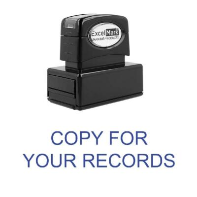 COPY FOR YOUR RECORDS Stamp - Pre-Inked / Blue | eBay