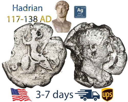 Ancient Roman Empire Coin Silver Denarius Hadrian 117 - 138 AD ...