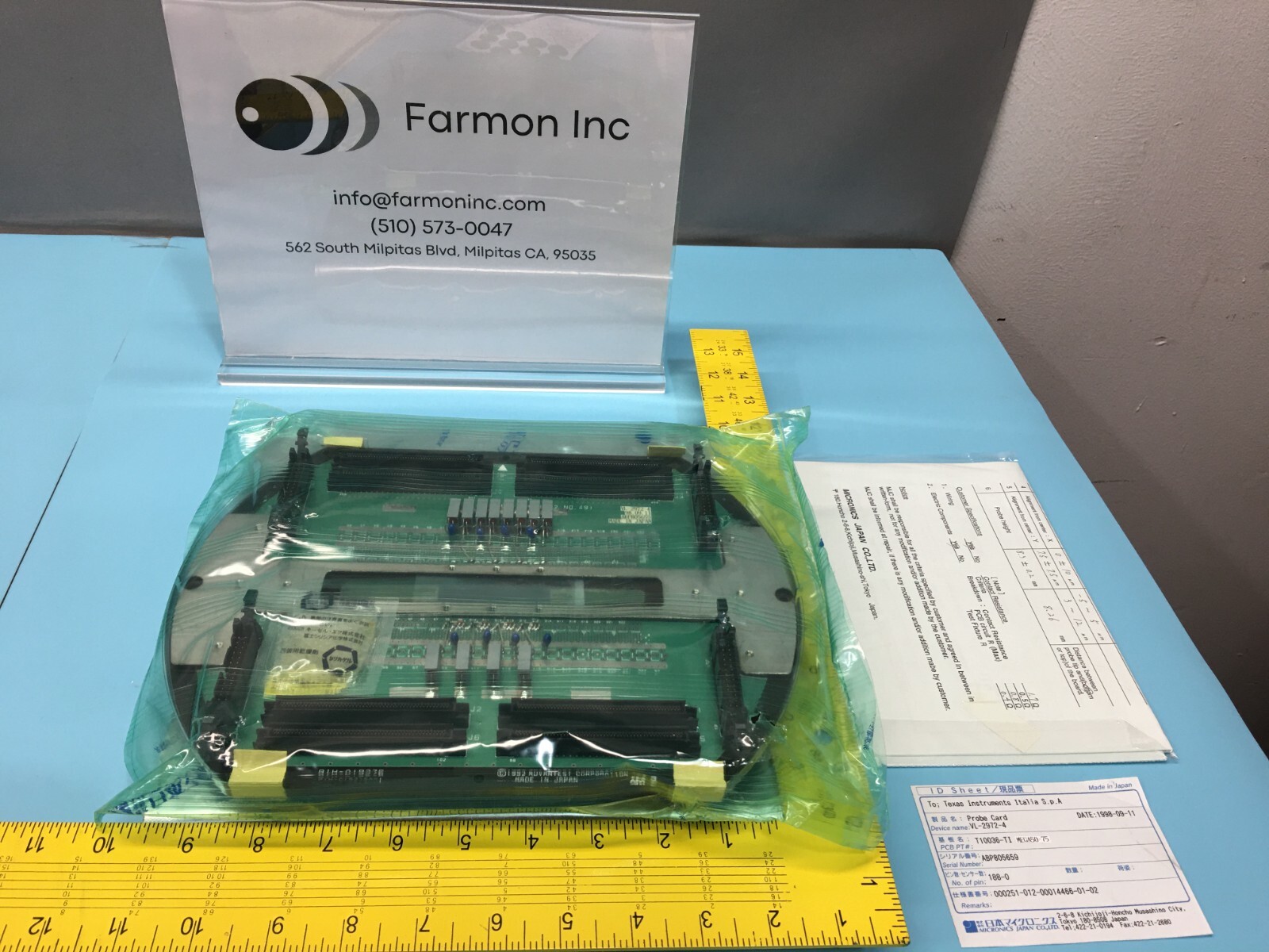 Advantest VL-2972-4 Probe Card, T10036-TI, BIH-019276, 125698 | eBay