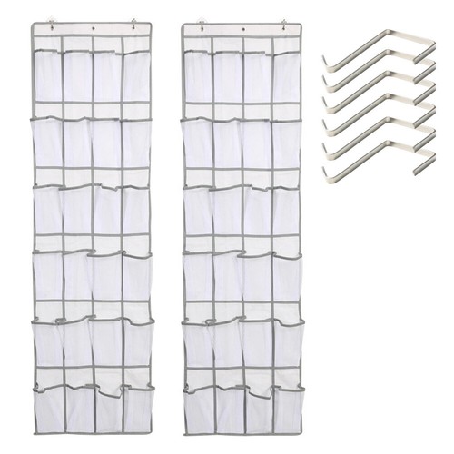 2Pcs 24 Large Mesh Pockets Storage Bag Behind the Door Shoe Organizer ...