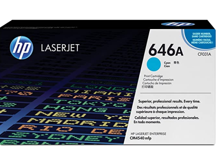 GENUINE HP 646A CF031A LASERJET CYAN PRINT CARTRIDGE CM4540 MFP | eBay