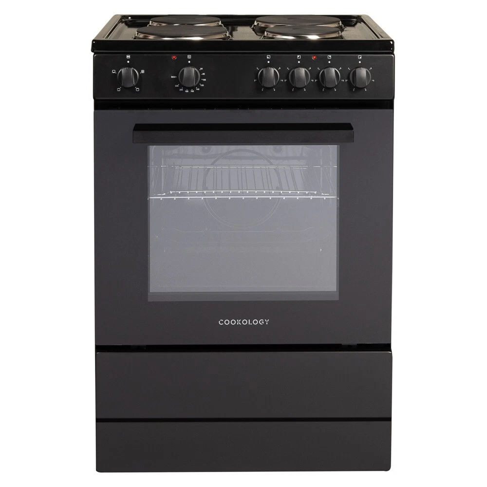 Cookology CFSP600BK 62L Freestanding Single Cooker with Solid Plate Top ...
